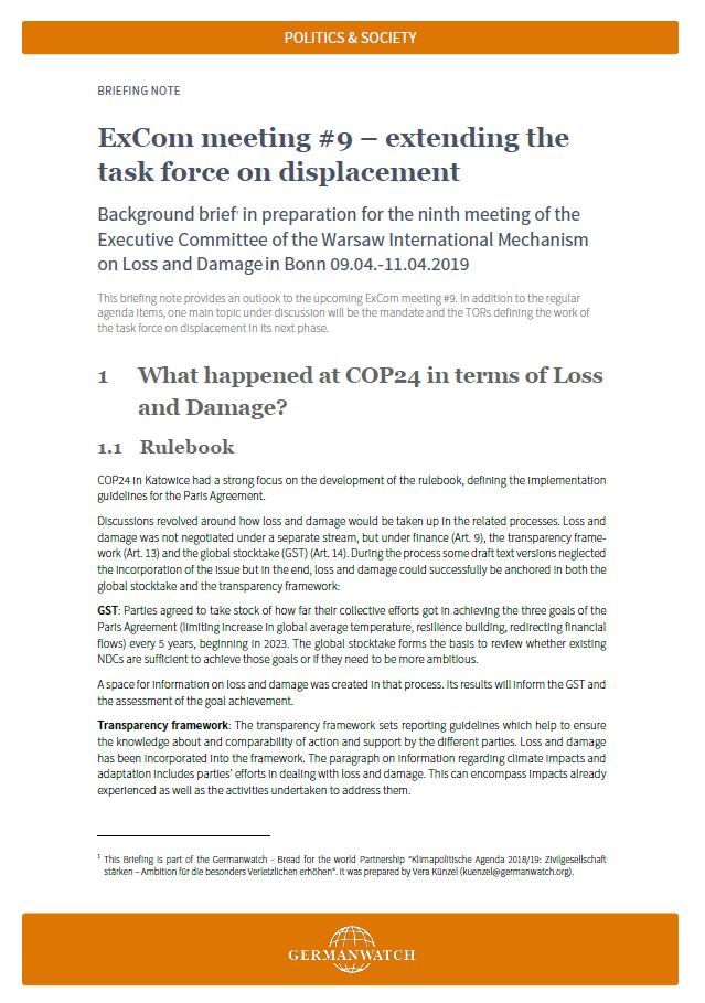 ExCom meeting #9 – extending the task force on displacement ...