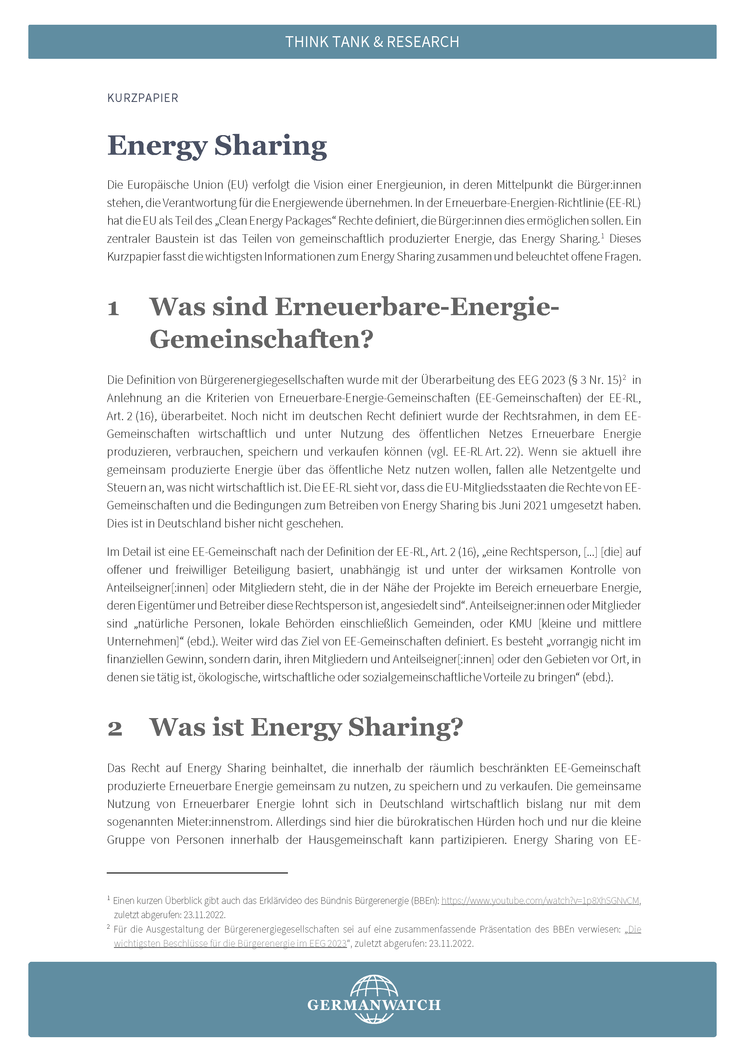 Energy Sharing | Germanwatch e.V.
