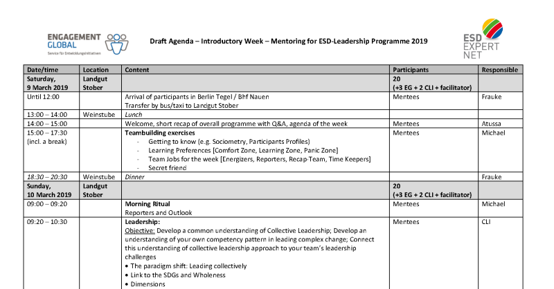 Mentoring for ESD-Leadership | Germanwatch e.V.