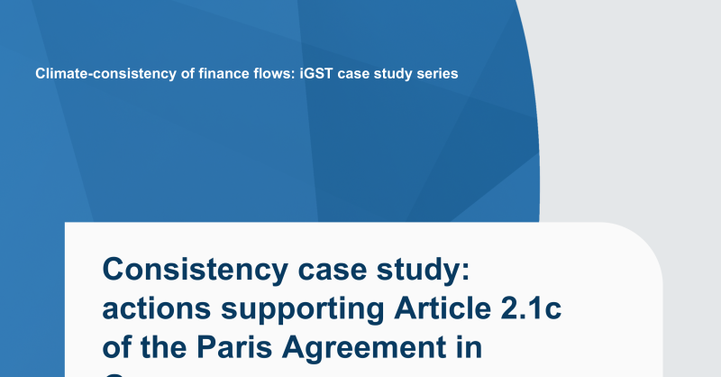 Consistency case study: actions supporting Article 2.1c of the Paris ...